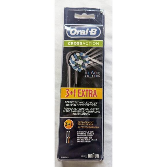 Oral-B | Bath | Oralb Crossaction Black Edition 4heads Toothbrush Heads ...
